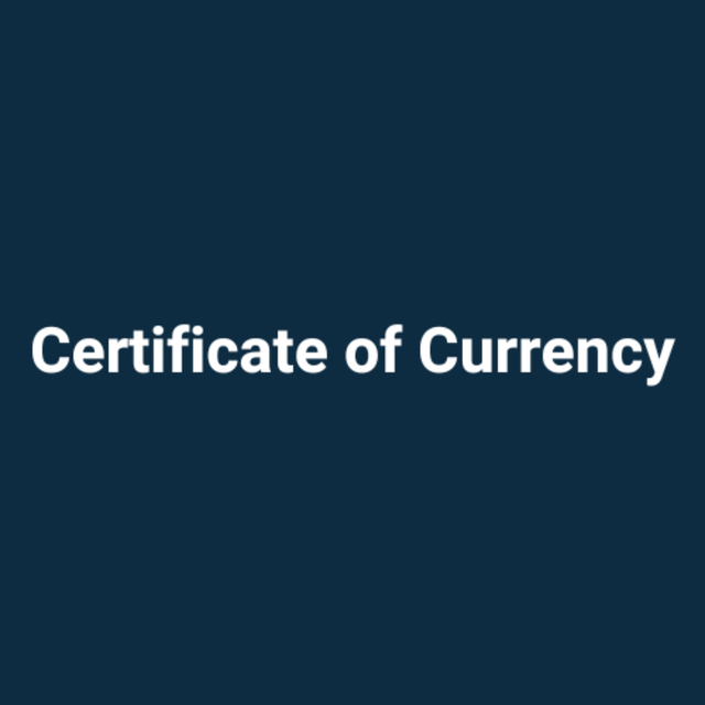 Certificate of Currency